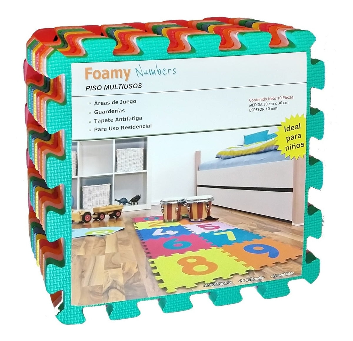 Tapete Piso Foamy Infantil Números 10 Piezas 30 Cm UNIMAT Tapete Piso ...