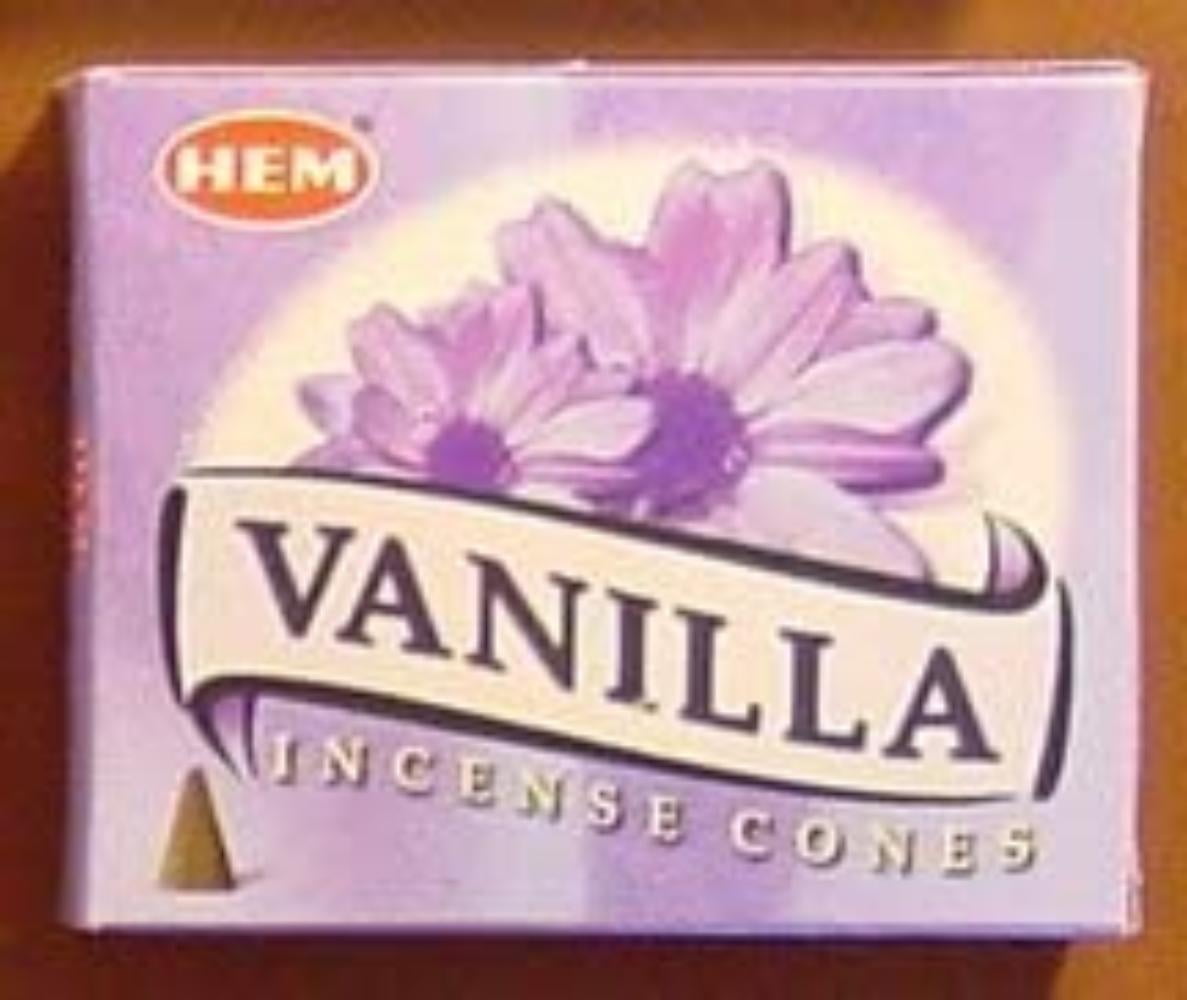 Vanilla - 10 Cones - HEM Incense From India, 10 cones of quality ...