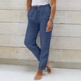 ANINEO Women Linen Summer Pants Cargo Trousers Lightweight Jogging ...