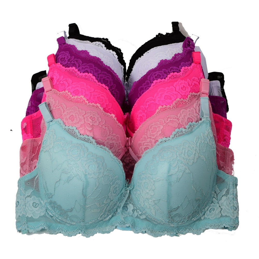 Pink Women Bras 6 Pack Of Bra B Cup C Cup Size 38b 6669 Walmart