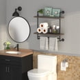 24inch Grey 2 Tier Industrial Pipe Wall Mounted Floating Shelves ...