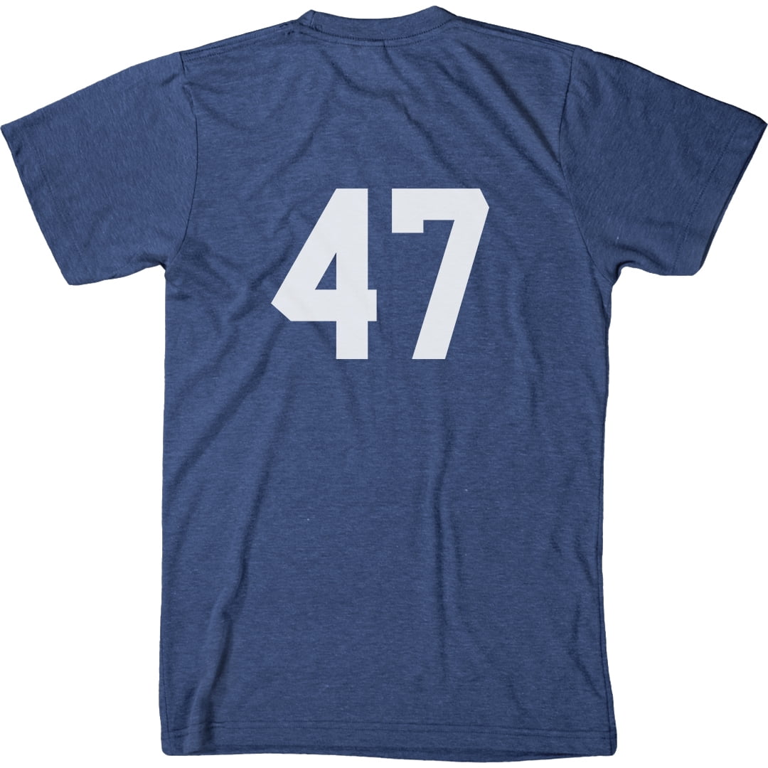 Standard White Jersey Number 47 Men's Modern Fit T-Shirt - Walmart.com