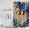 Beach Theme Shower Curtain, Summer Seaside Sand Starfish Pearls Fishing ...