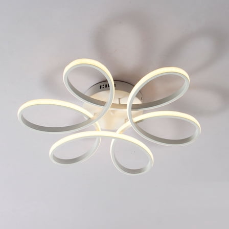 MONIPA Modern 6 Rings LED Ceiling Lamp, Stepless Dimmable, White, for ...