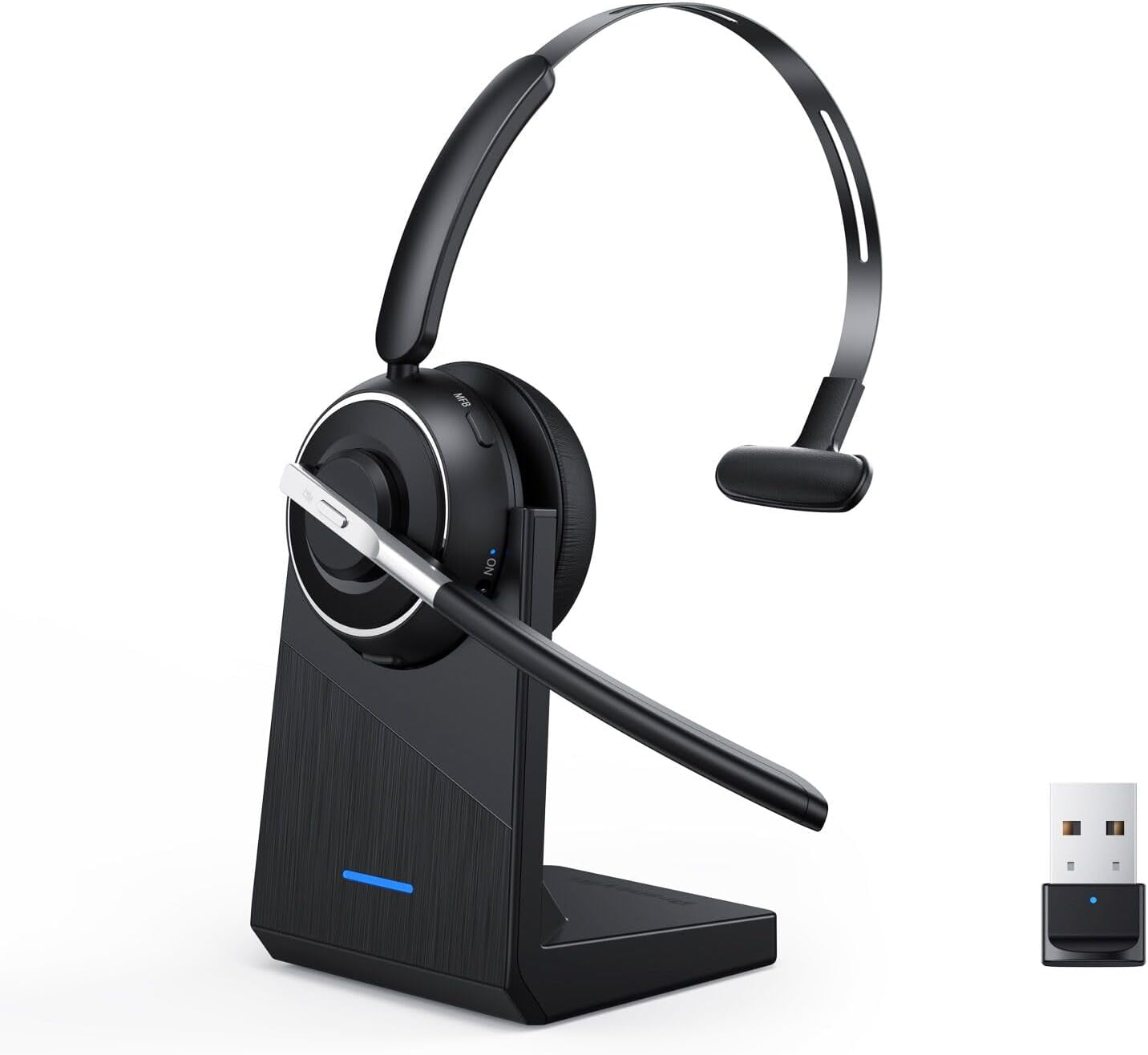 Bluetooth Headset, Wireless Headset with Microphone for PC, V5.2 ...