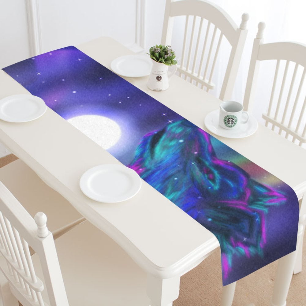 MKHERT Howling Wolf Table Runner for Wedding Party Banquet Decoration ...