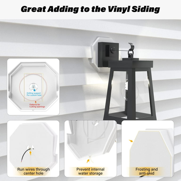 Siding Light Mounting Kit 2-Pack Siding Mounting Blocks With Electrical ...