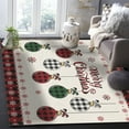 Christmas Color Area Rug 5x7ft Lantern Red and Black Plaid Burlap ...