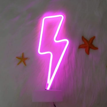 BrightSide 12" Heart Shaped LED Neon Table Light, Pink, Battery-Powered ...