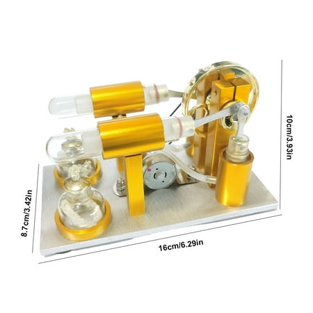 Metal Mini Double Cylinder Internal Combustion Toy Engine Model ...