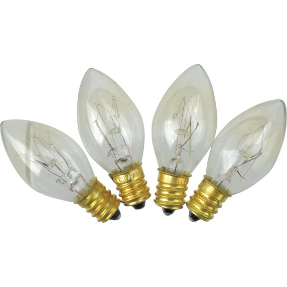 25 Pack Decorative C9 Clear Replacement Bulbs, E17 Base, 7 Watt, Cool ...