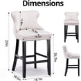 Velvet Wing-Back Bar Stools Set of 2, Button Tufted with Nailhead Trim ...