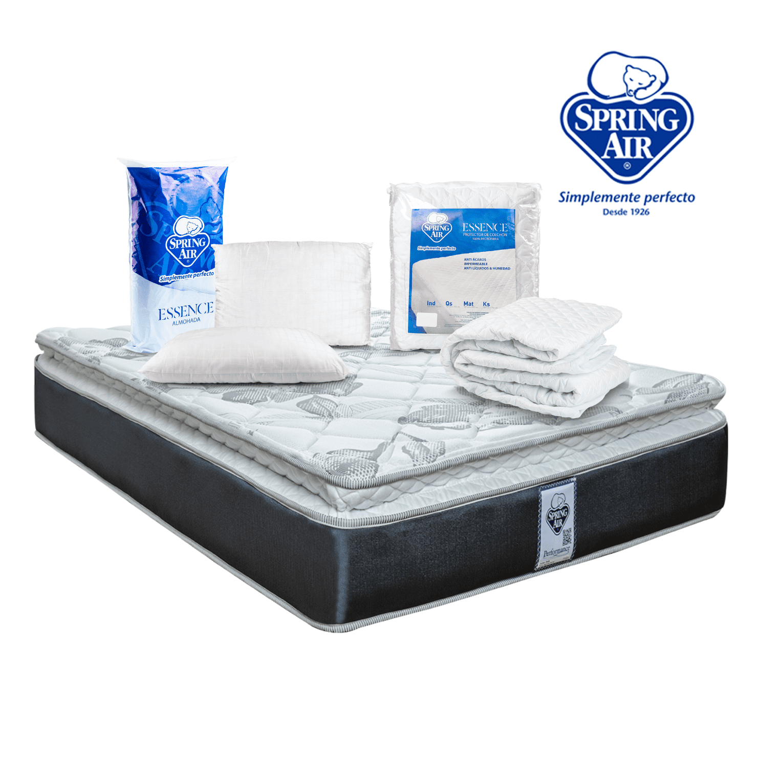 Paquete Colchon King Size + 2 Almohadas + Cubre Colchon Spring Air Smith | Walmart en línea