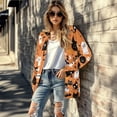Chririnla Halloween Cartoon Ghosts Women's Cardigan Cat Pumpkin ...
