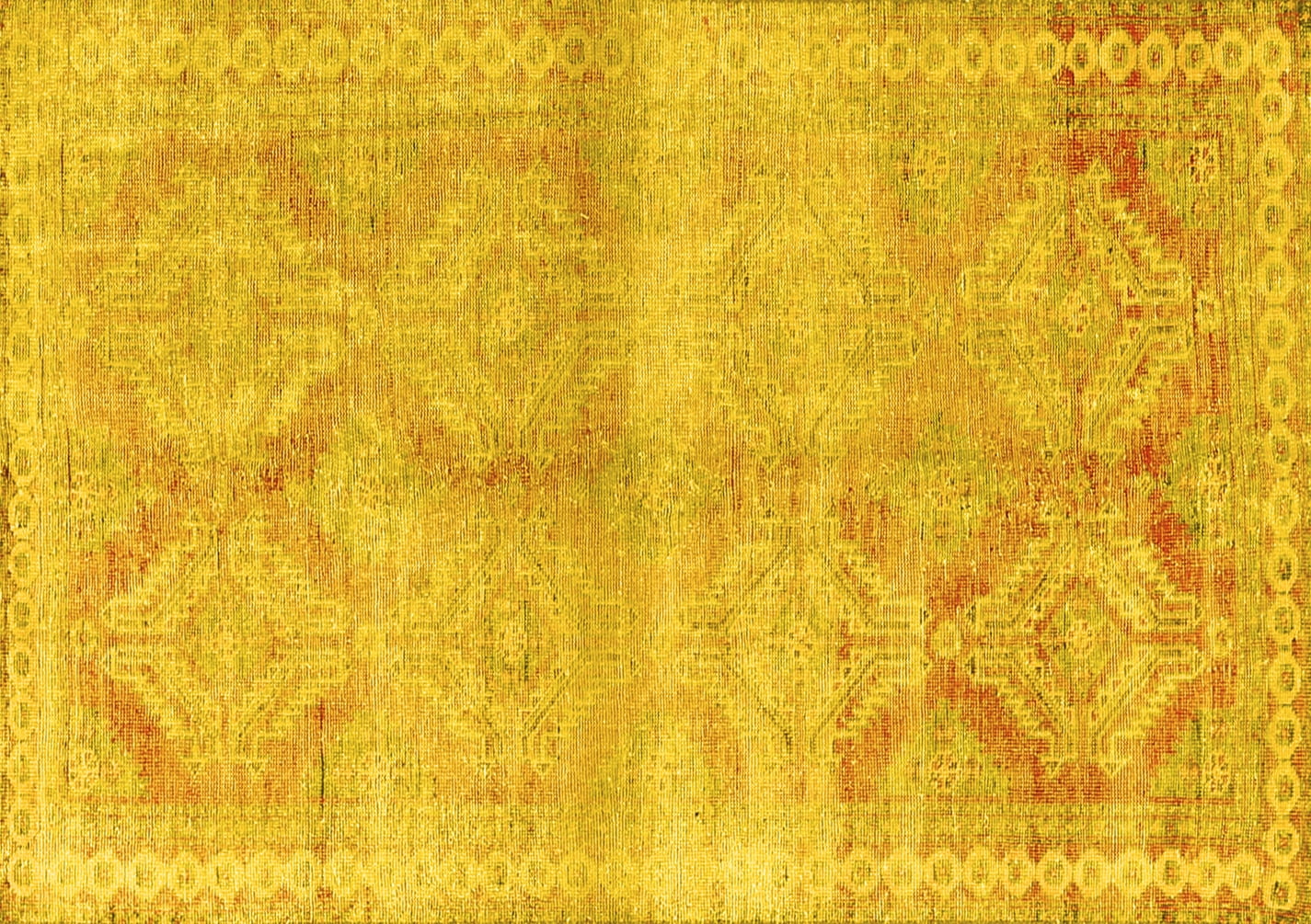 Ahgly Company Indoor Rectangle Persian Yellow Traditional Area Rugs, 2 ...