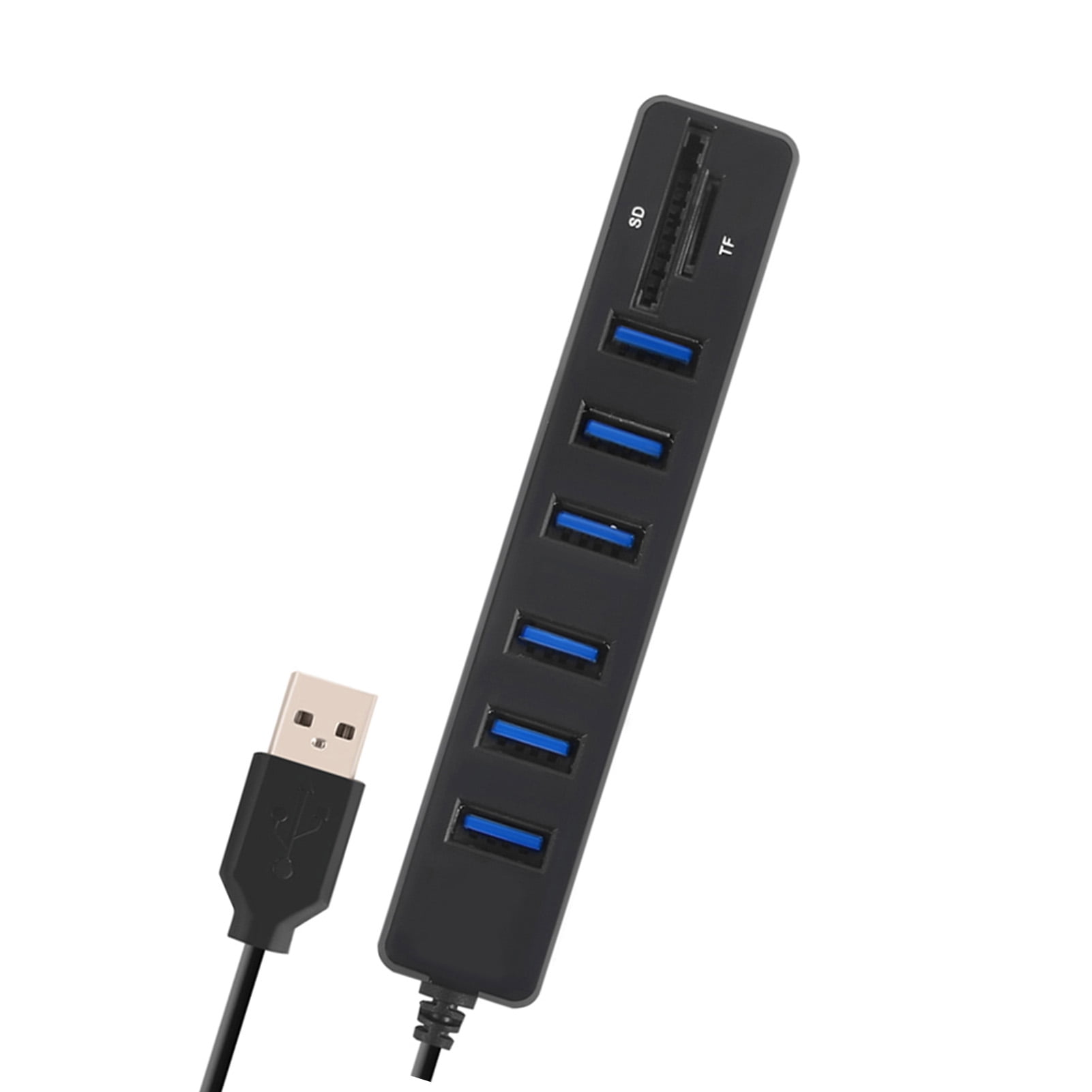 Hub USB, Combo USB 2.0 De 6 Puertos Con Lector De Tarjetas SD TF, Plug And Play Para 7 8 10 2000 ...