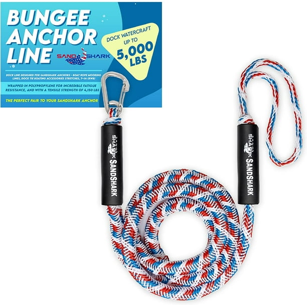 SandShark 7-14ft Premium Anchor Bungee Dock Line, Absorbs Shock to ...