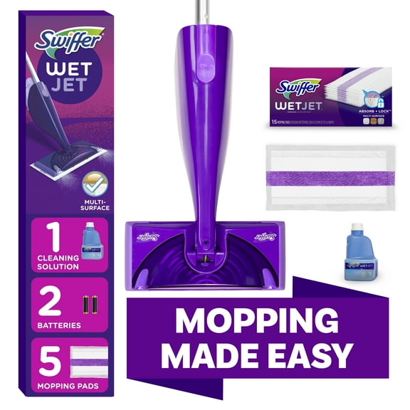 Swiffer PowerMop Smarter Cleaning Kit, Multi-Surface Mop with Power ...