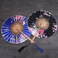 Ancient Classic Hand Fan with Tassel Dress Up Costume Bamboo Flower ...