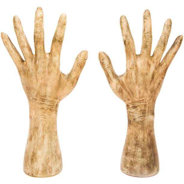 Fun World Halloween Grave Breaker Hands 2pc 13" Decoration Prop, Beige ...