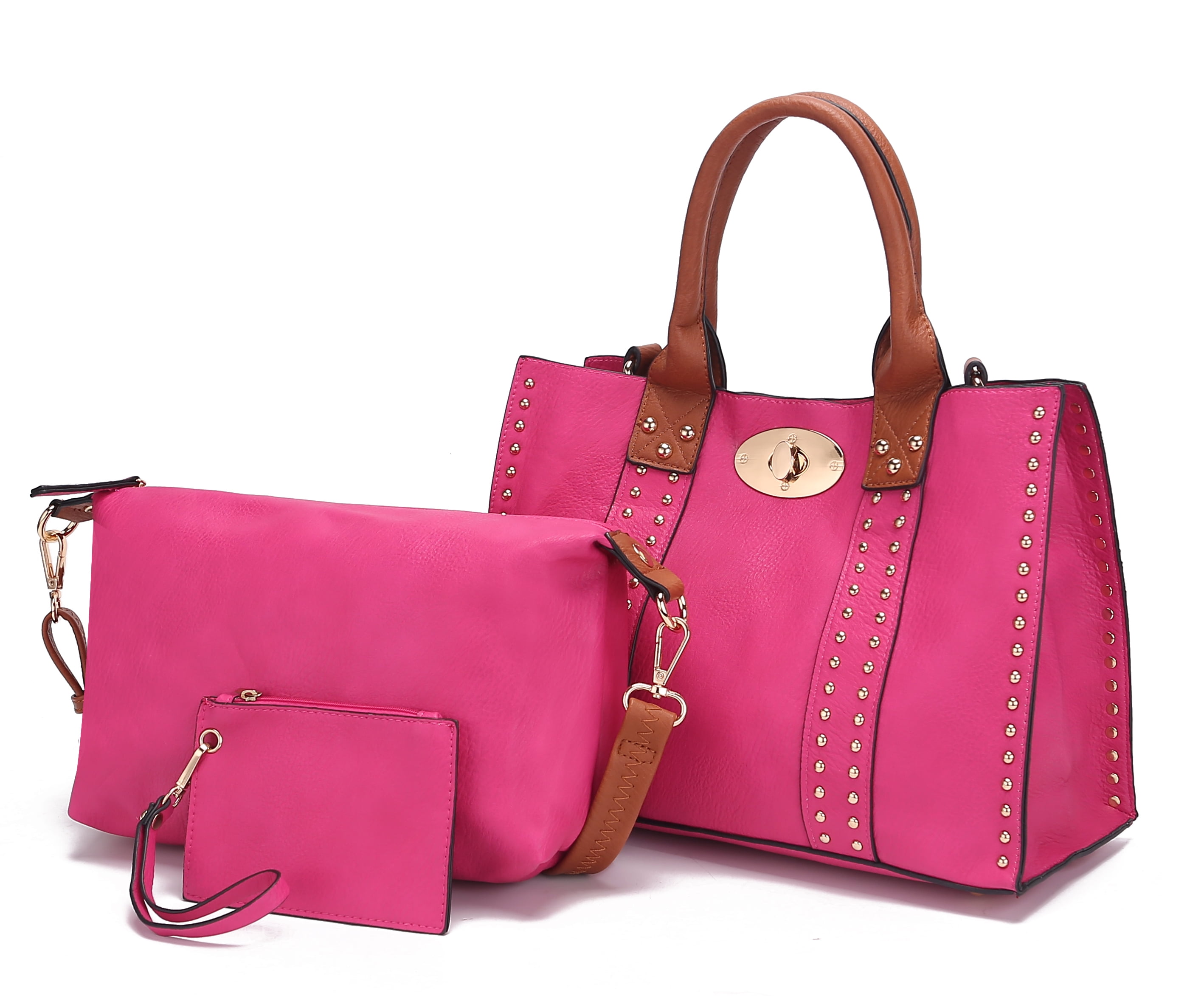 MKF Collection Elissa 3 pc Set Satchel Handbag with Pouch & Coin Purse ...