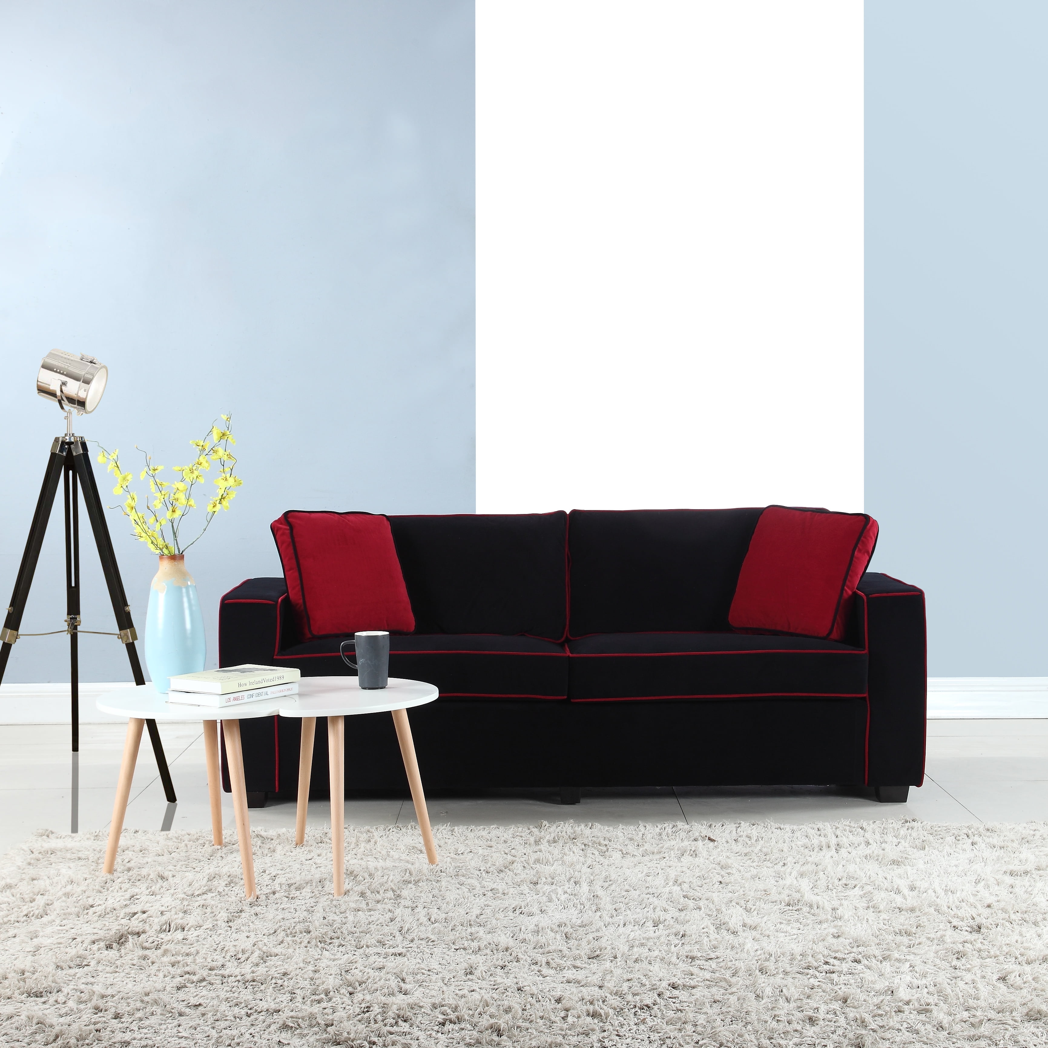 Modern Two Tone Velvet Sofa - Walmart.com