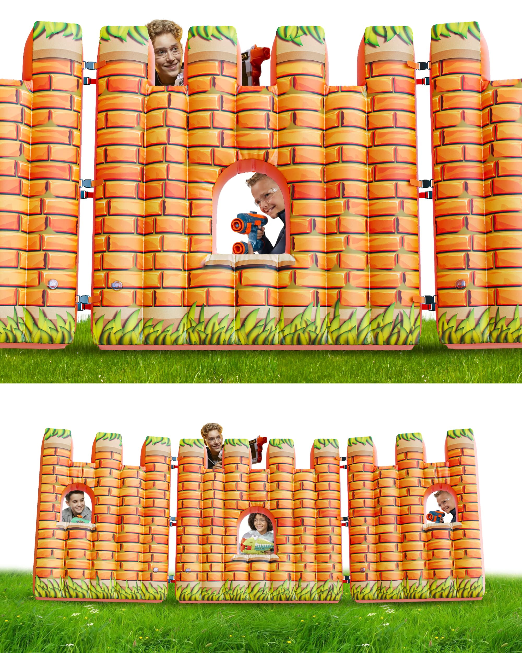 Skywin-Inflatable Obstacles Castle Walls for Kids, 4 x 12 ft Nerf ...