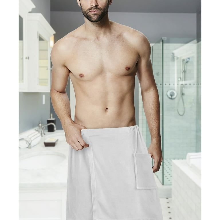 White Shower Wrap Mens