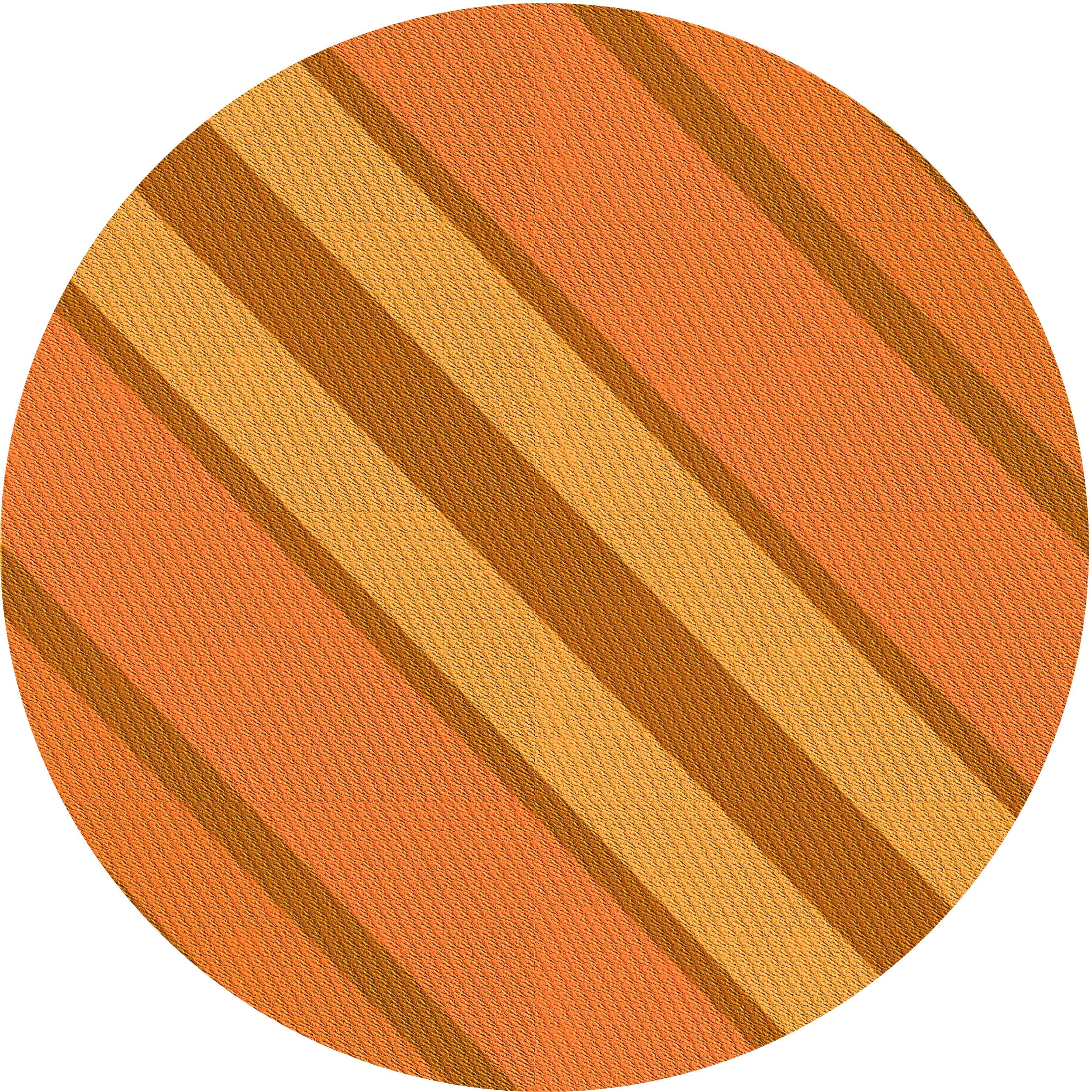 Ahgly Company Indoor Round Patterned Orange Red Orange Area Rugs, 6 ...