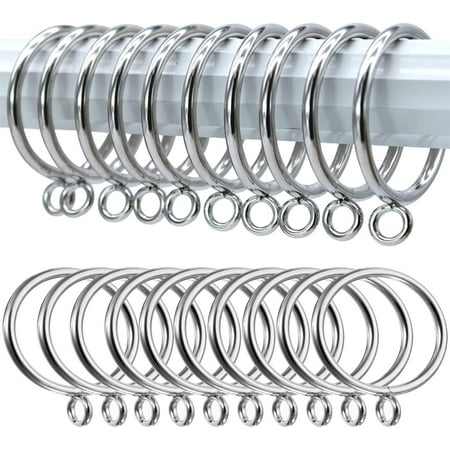 Lot de 50 Anneaux de Rideaux en Métal Argenté 38mm, Anneaux de Tringle à Rideaux, Anneaux de ...