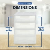 Gracious Living 4 Drawer Desktop Storage w/ Organizer Lid, White (3 ...