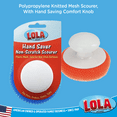 LOLA Plastic Mesh Scourers W/ Hand Saver Knob, Pots & Pans Cleaning ...