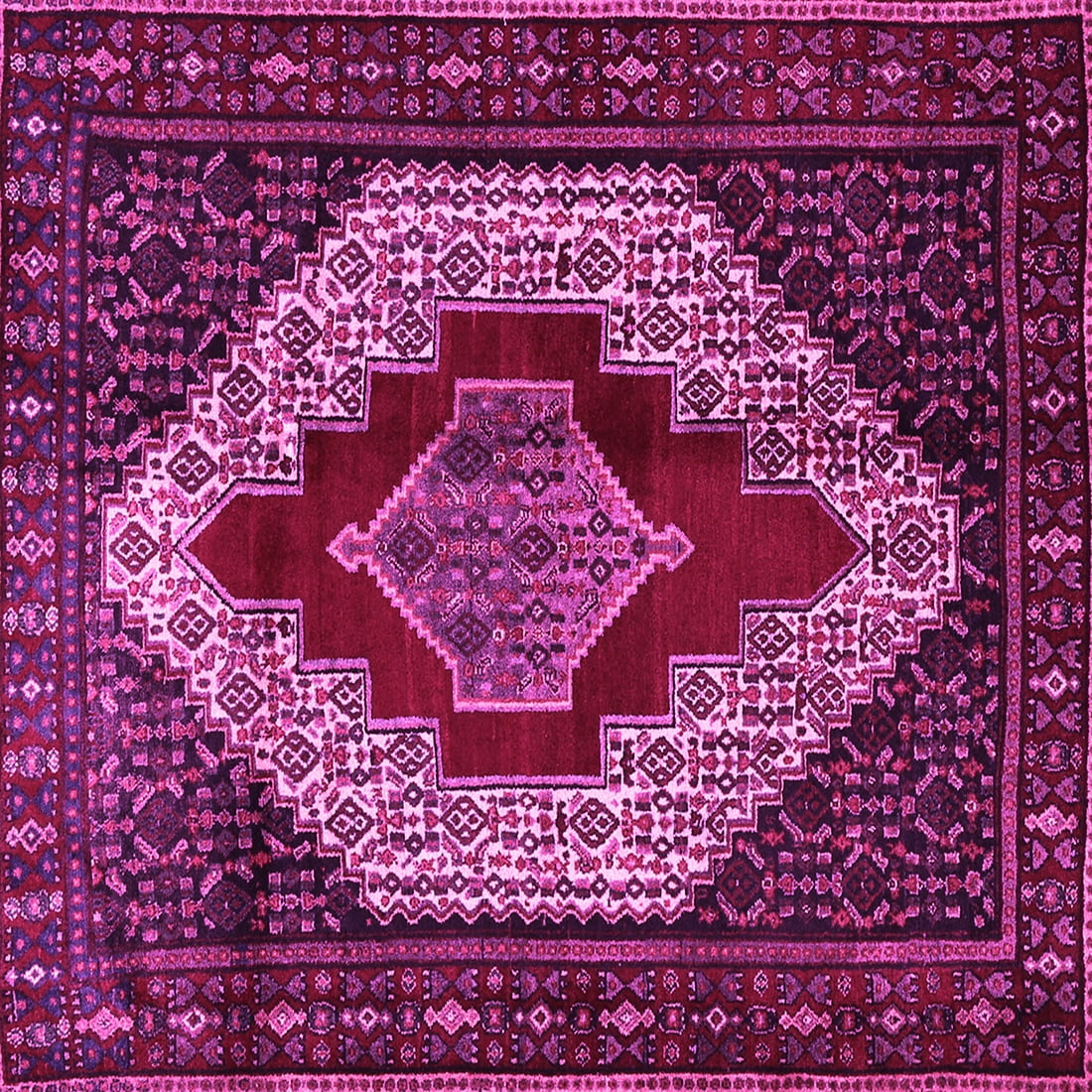 Ahgly Company Indoor Square Persian Pink Traditional Area Rugs, 6 ...