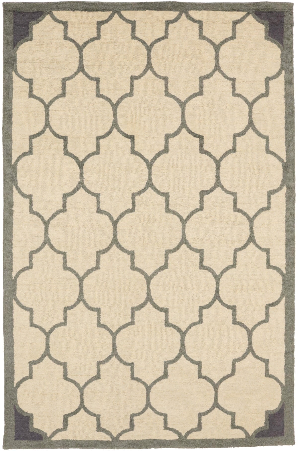Cream & Gray Trellis 5X8 Hand-Tufted Modern Rug - Walmart.com