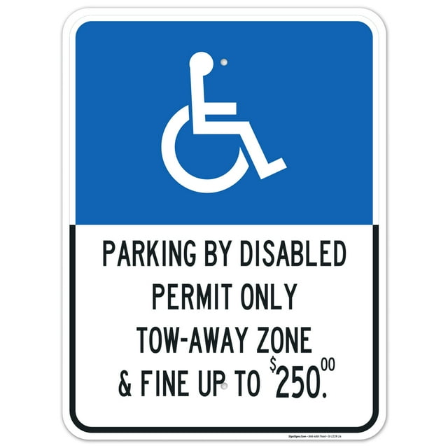 Florida Handicap Parking Sign, Parking by Permit Only, - Walmart.com