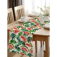 Burlap Table Runner 36 Inches Long, Summer Green Monstera Leaf ...