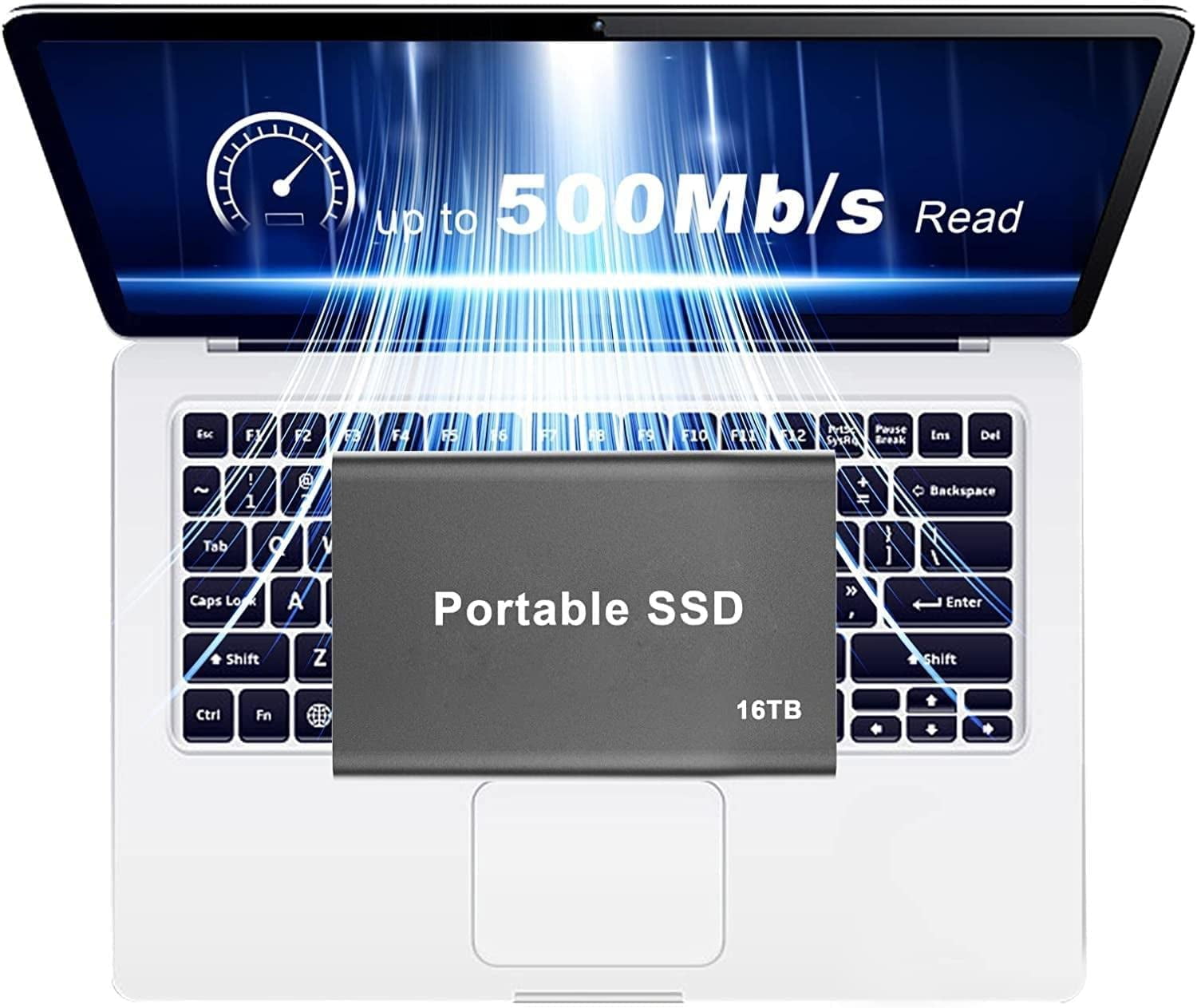 Buy 16TB External Hard Drive Portable SSD Hard Drive USB 3.1, USB-C ...