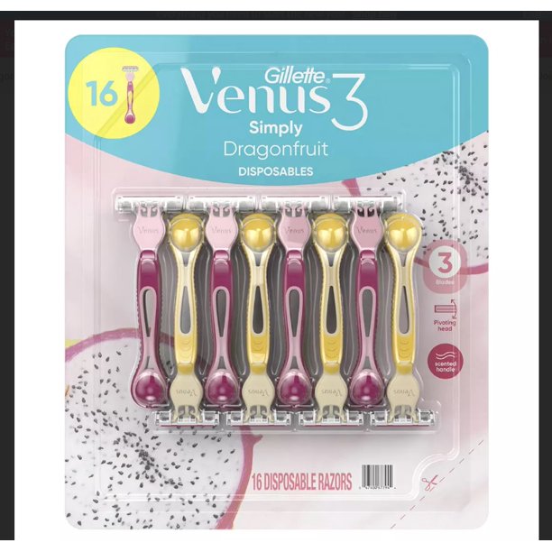 Gillette Venus Simply 3 Dragonfruit Women's Disposable Razor, 16 ct ...