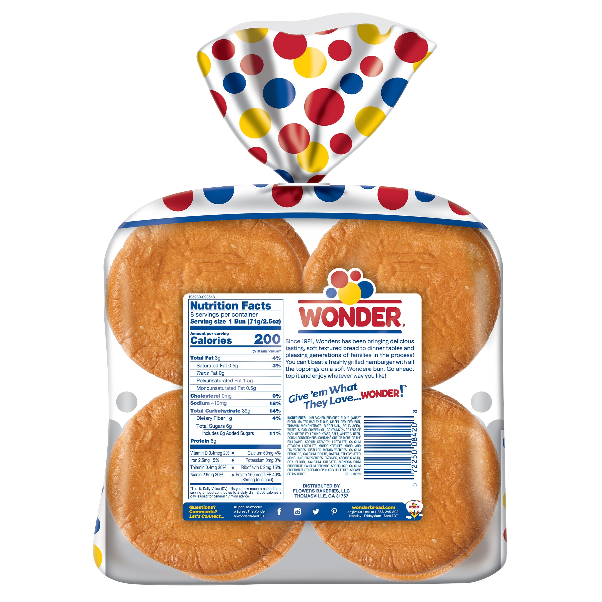 Wonder Bread Hamburger Buns Nutrition Facts | Besto Blog