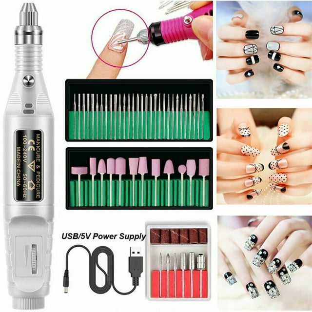 Nail File Art Electric DRILL File Acrylic Manicure Pedicure Portable ...