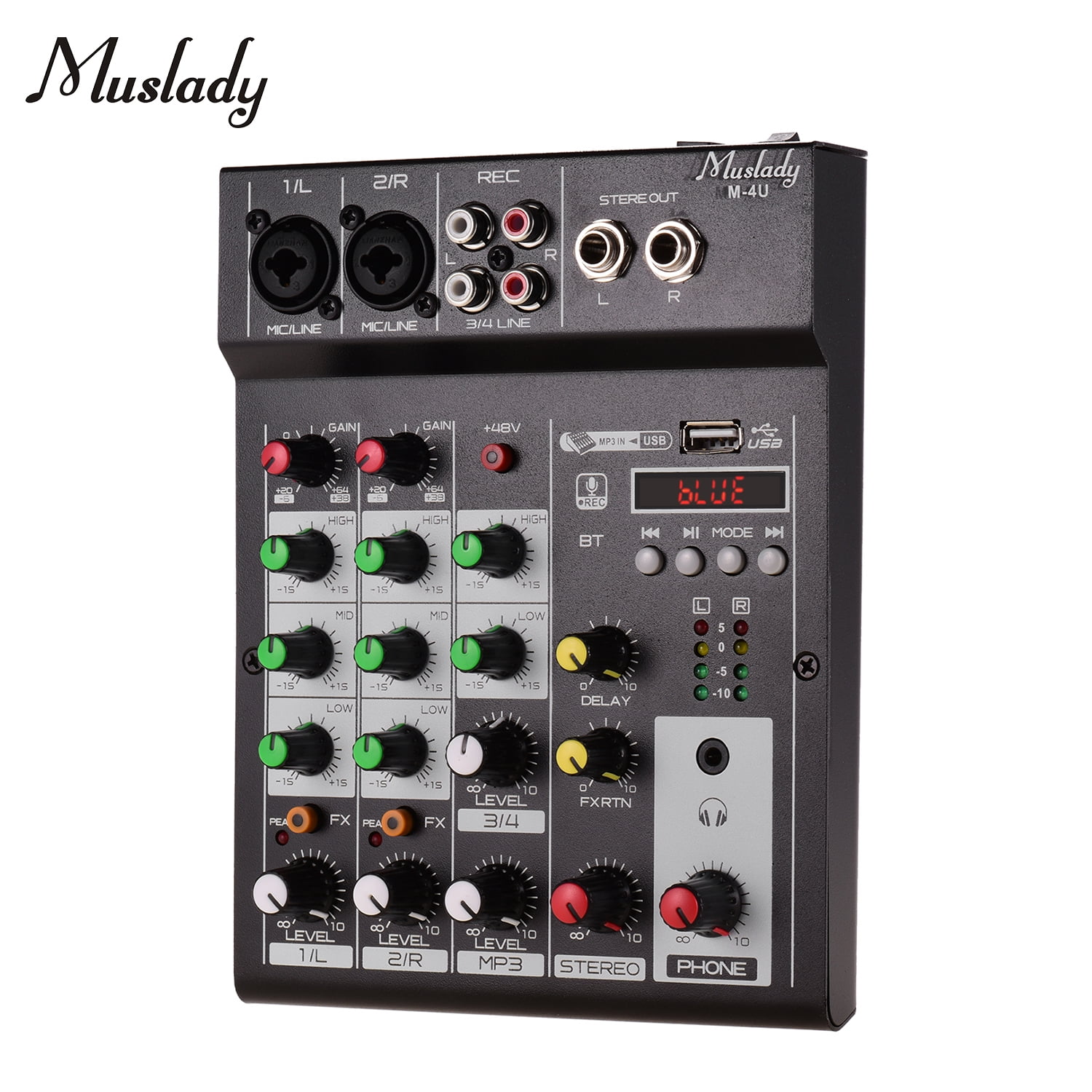 Muslady M-4U Portable 4-Channel BT Mixing Console Digital Audio Mixer ... Muslady M-4U Portable 4-Channel BT Mixing Console Digital Audio Mixer ...