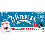 Waterloo Sparkling Water, Summer Berry, 12 fl oz, 8 Pack Cans - Walmart.com