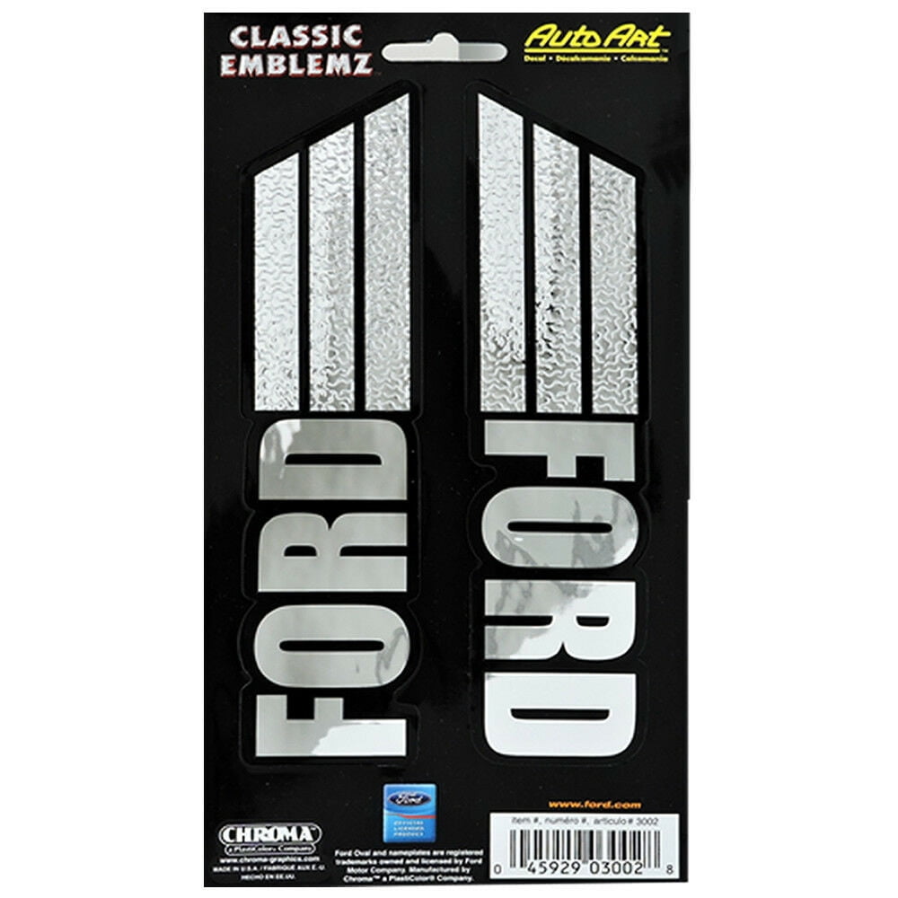 Chroma 2 piece Chrome Classic Emblem for Ford Car Truck SUV Van Window ...