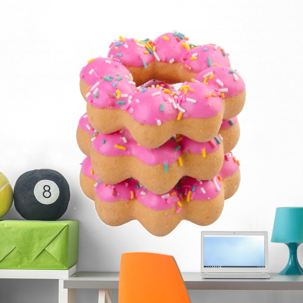 Donut Funny Donut Wall Mural Decal by Wallmonkeys Vinyl Peel and Stick ...