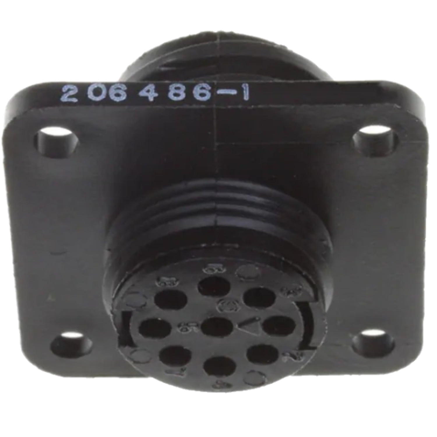 206486-1 Circular Connector Receptacle Housing Panel Mount 9 Position ...
