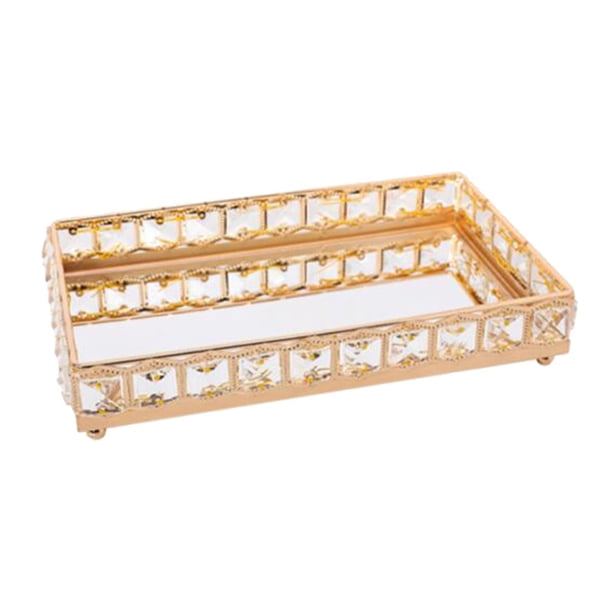 Decodeary Rectangle Crystal Tray Table Mirrored Perfume Wedding Perfume ...