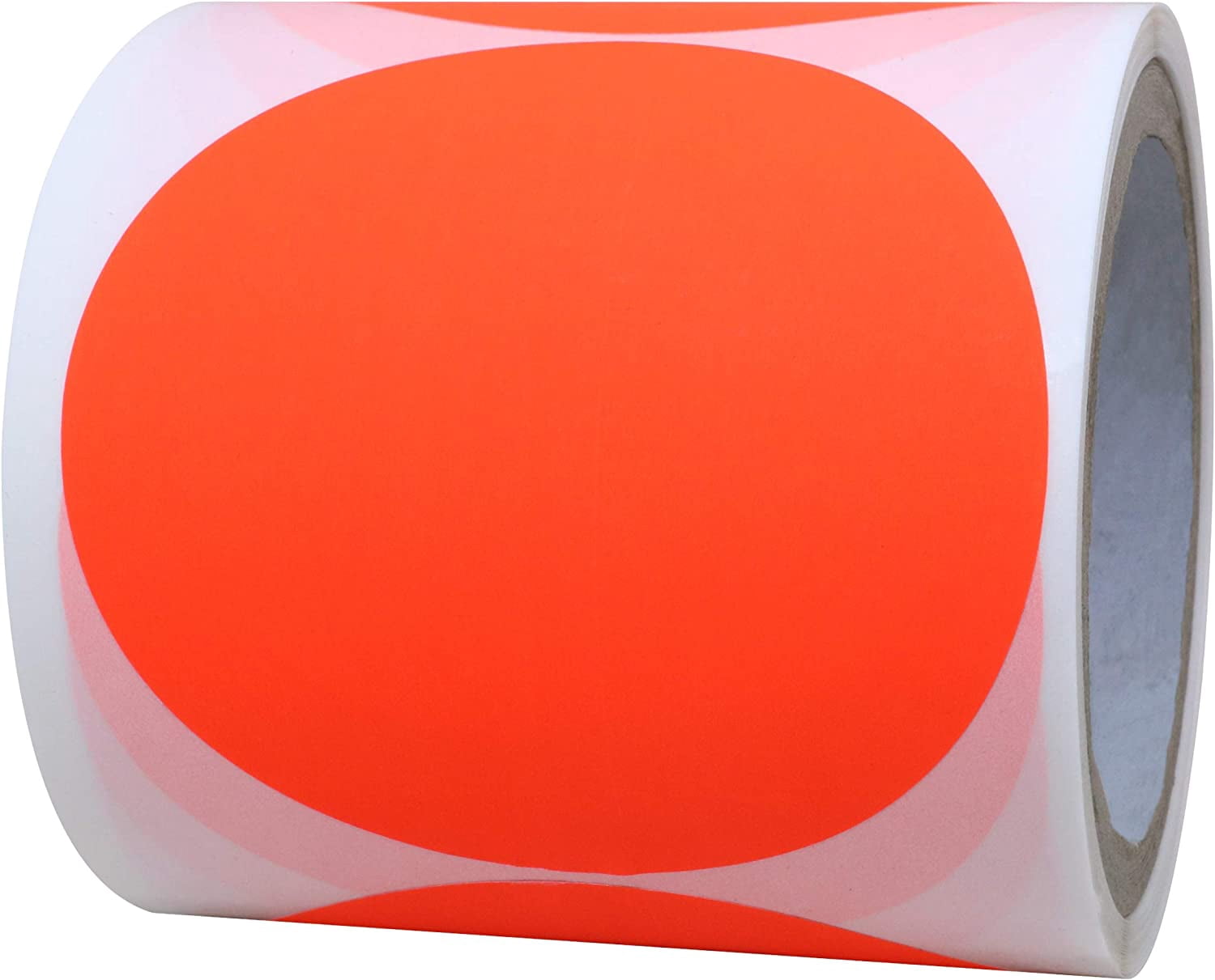 Fluorescent Red Labels 4 inch Round Color Coding Dots Stickers 100 ...