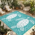 Outdoor Rug 3x5 ft Turquoise Sea Turtle Outdoor Large Area Rug Non Slip ...