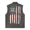 CONZONE 250Th Anniversary American Flag Vest for Men Button Up ...