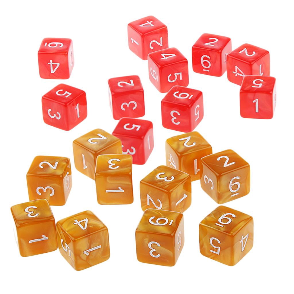 20 Piezas D6 Dados de Seis Caras de Números para Jugar RPG Juegos ...